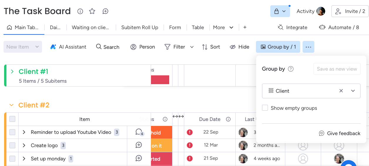 How to Change Groups Using the "Group By" Feature in monday.com | Simpleday